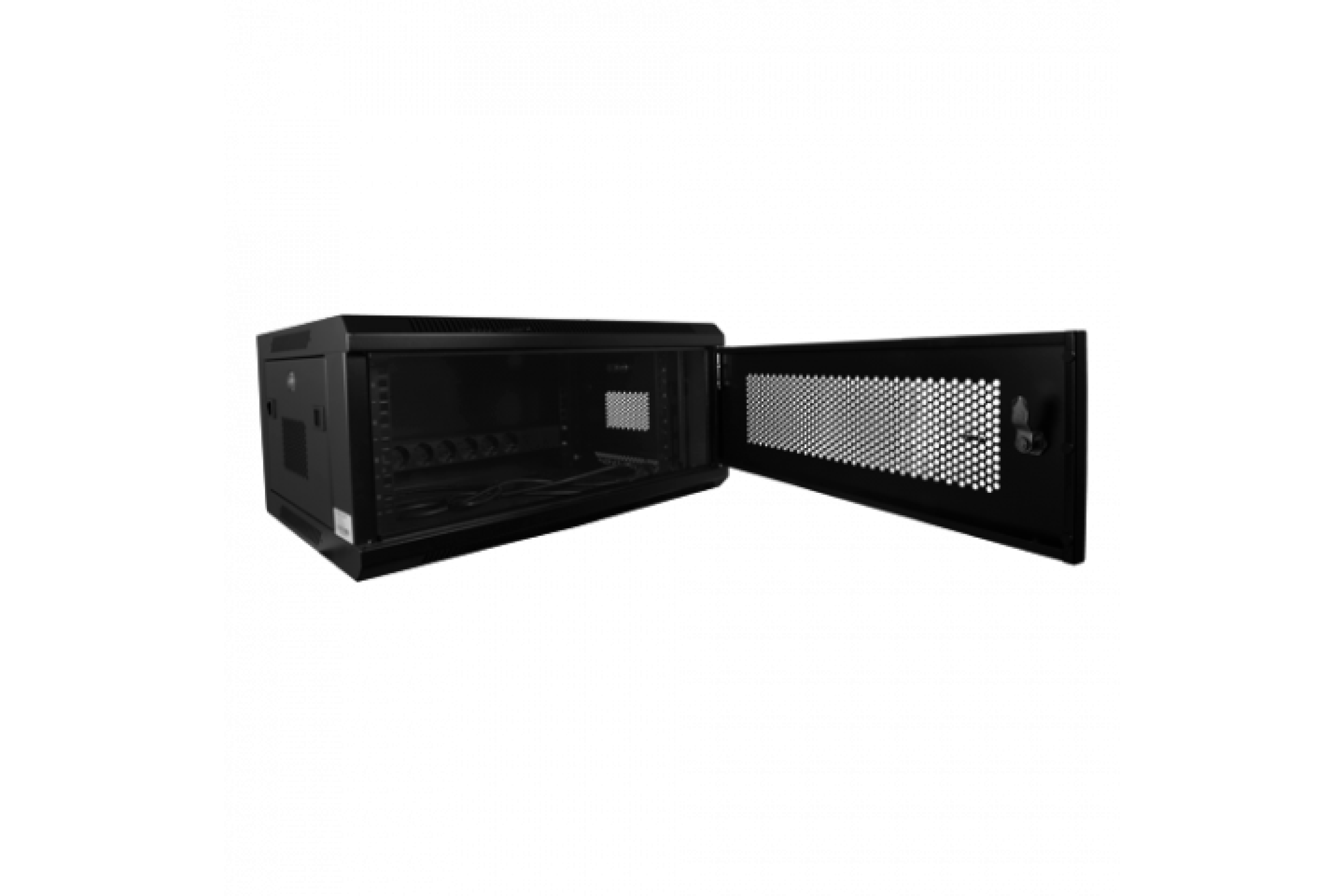 19-inch 4U wall rack with mesh door and 6-way socket strip | Sturdy ...