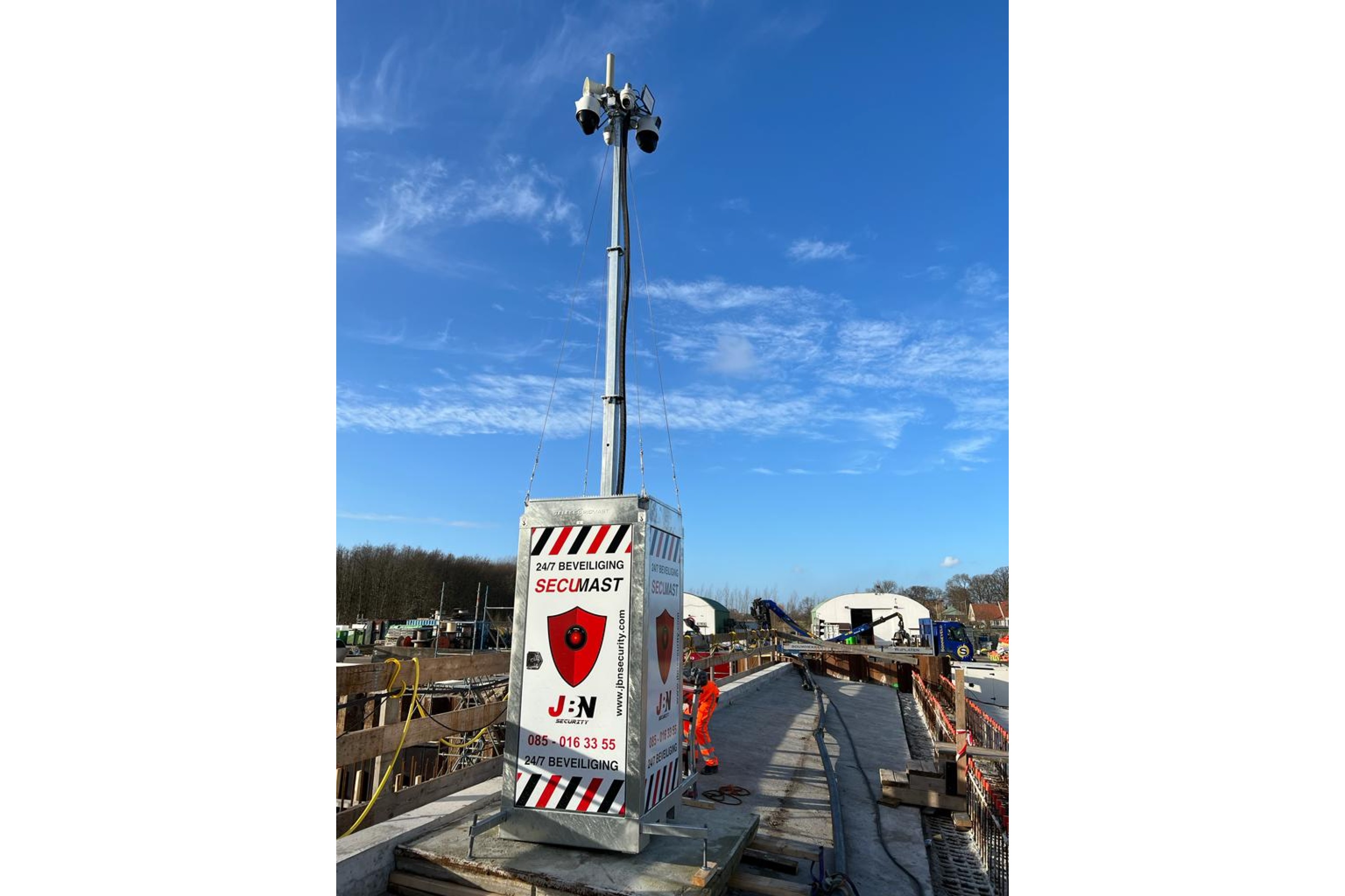 JBNSECURITY Secumast | Mobile Camera Mast for Temporary Security ...